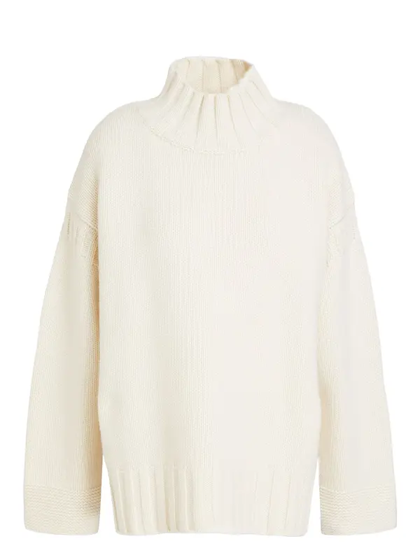 Chinti & Parker Wool Turtleneck Sweater - Ecru