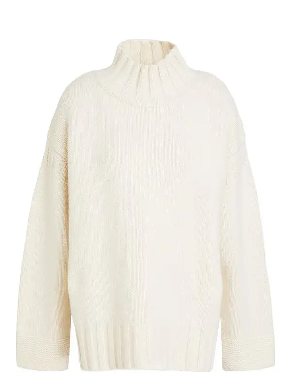 Chinti & Parker Wool Turtleneck Sweater - Ecru