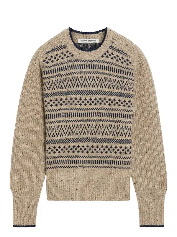 Autumn Cashmere Jacquard-knit Cashmere Sweater - Mushroom
