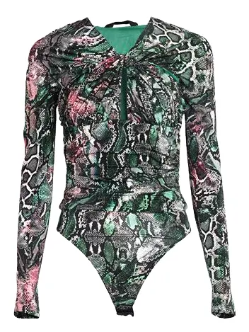 Just Cavalli Snakeskin Bodysuit - Green
