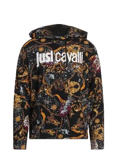 Just Cavalli Printed Cotton Fleece Hoodie - Black