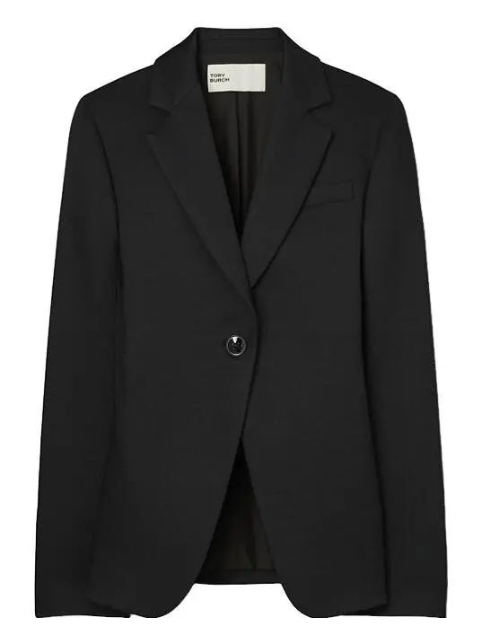 Tory Burch Textured Crepe Blazer - Black