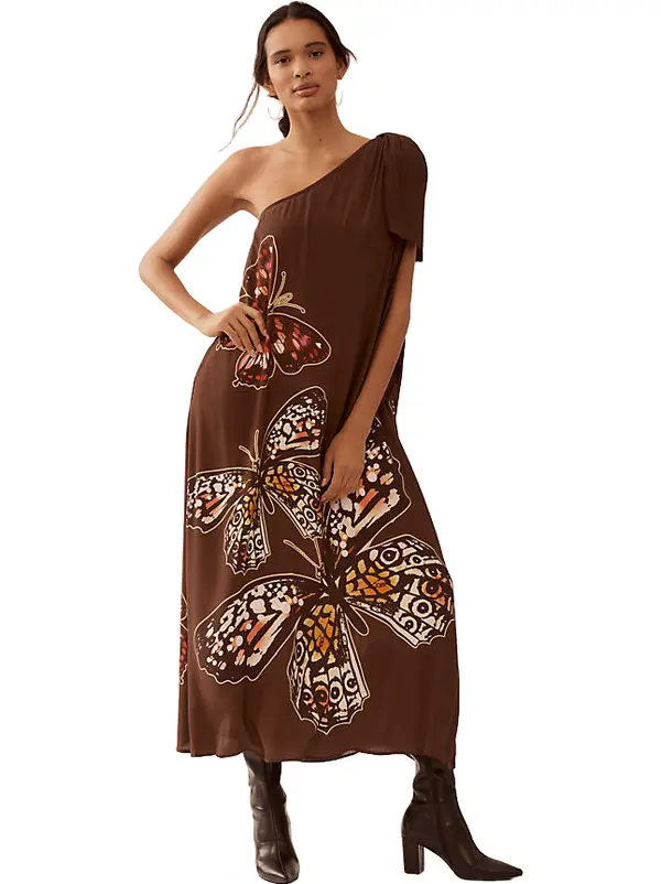 CONDITIONS APPLY Revona One-shoulder Maxi Dress - Brown