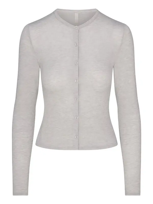 SKIMS Sheer Modal Cardigan - Heather Grey