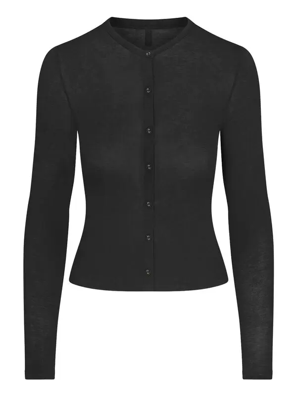 SKIMS Sheer Modal Cardigan - Onyx