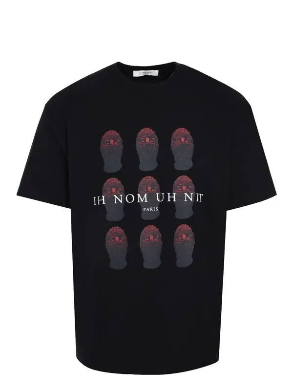 IH NOM UH NIT Masks-print Cotton T-shirt - Black
