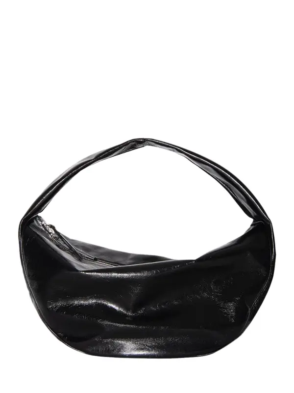 By Far Maxi Cush Leather Shoulder Bag - Black