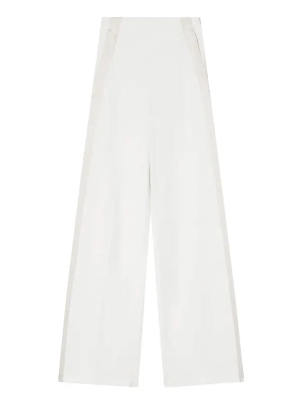 Pinko Side-band Wide-leg Trousers - White