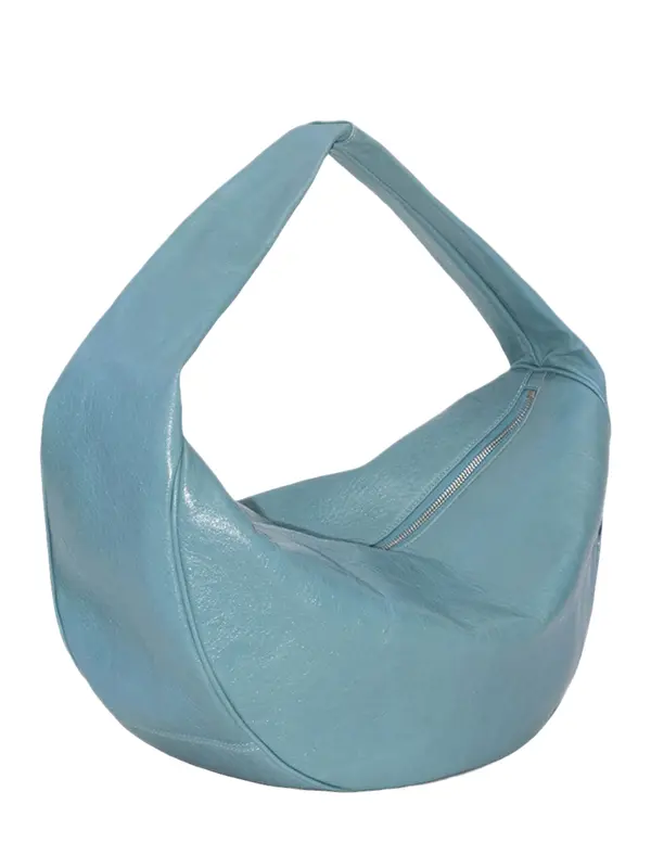 By Far Maxi Cush Leather Shoulder Bag - Blue