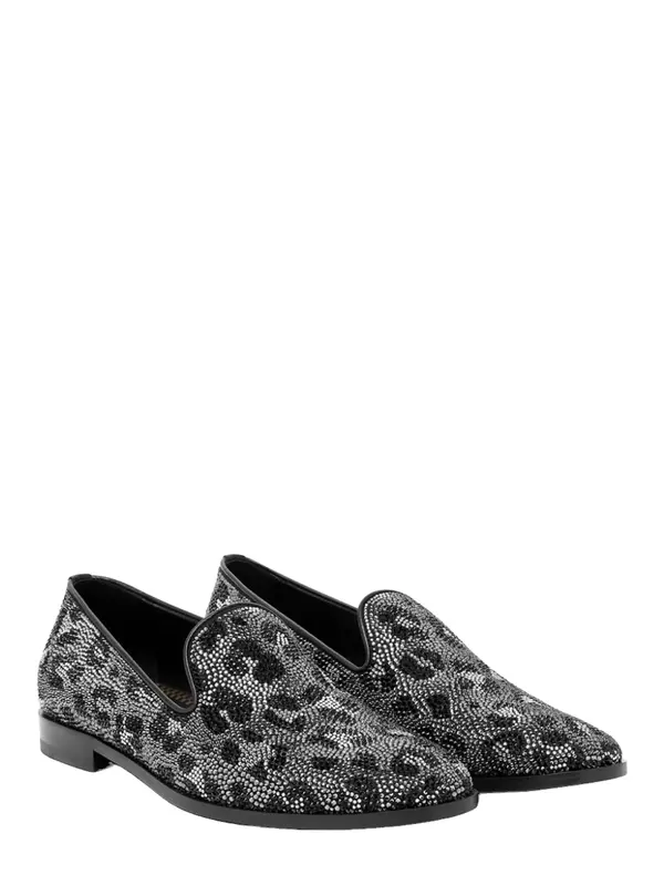 Versace Leopard-print Loafers - Black