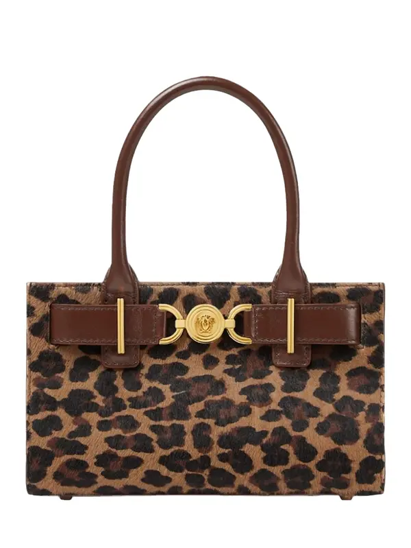 Versace Small Medusa '95 Leopard Tote - Brown