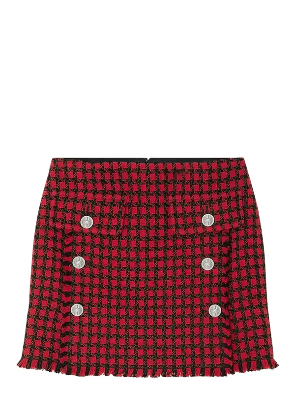 Versace Tweed Pencil Skirt - Red