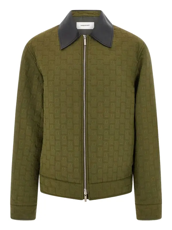 FERRAGAMO Monogram Pattern Jacket - Green