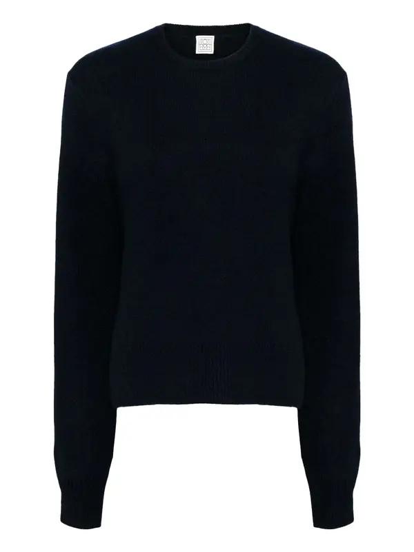 TOTEME Cropped Crew Neck Jumper - Blue