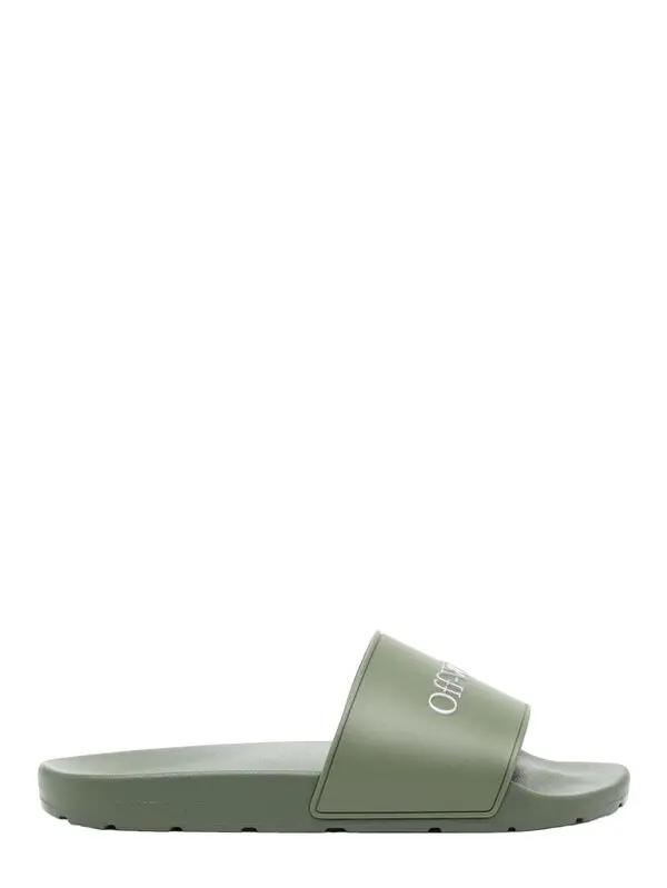 Off-White Bookish Sliders - Green