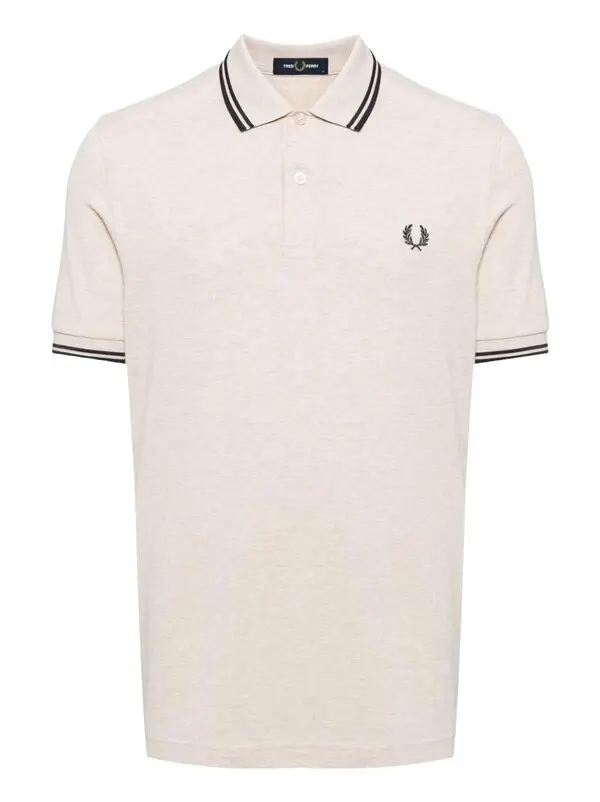 Fred Perry Embroidered Logo Polo Shirt - Neutrals