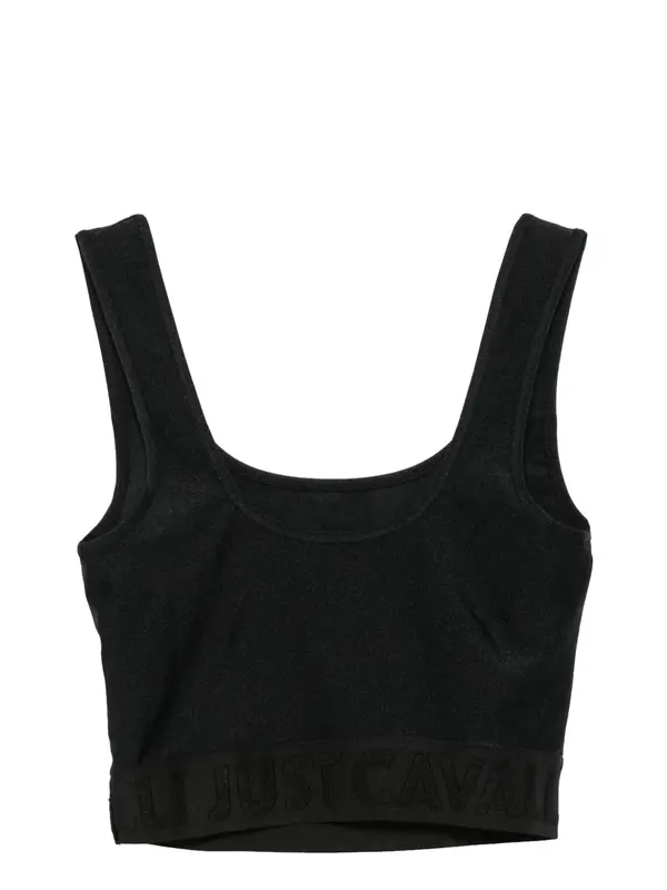 Just Cavalli Cropped Tank Top - Black