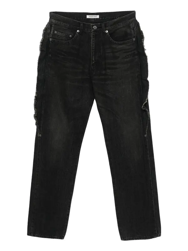 UNDERCOVERISM Frayed Detail Straight Leg Jeans - Black