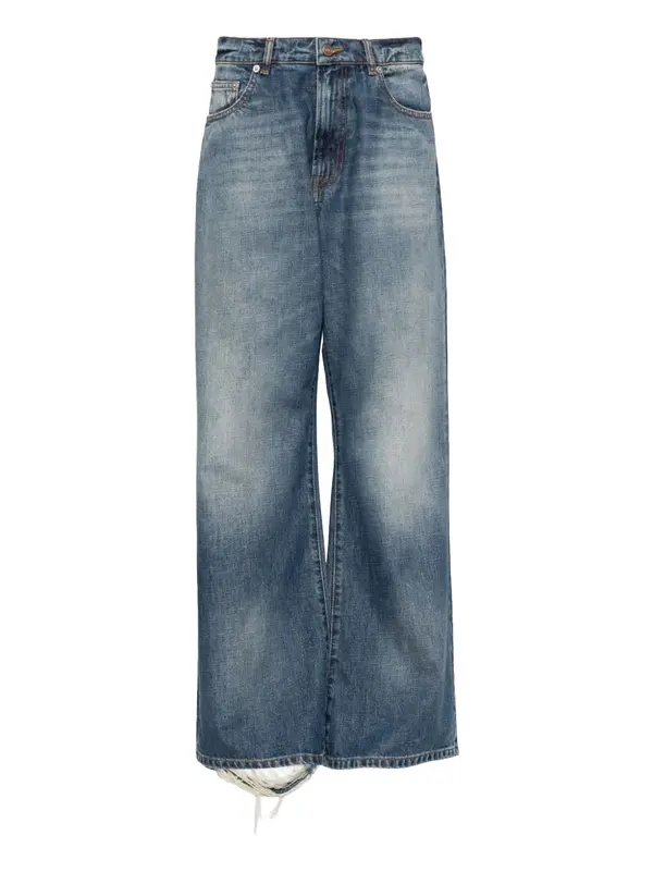 ERL Distressed Full-length Jeans - Blue
