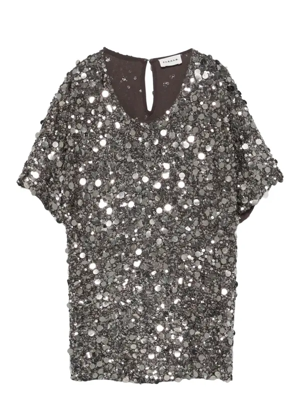 P.a.r.o.s.h Sequin-embellished T-shirt - Grey