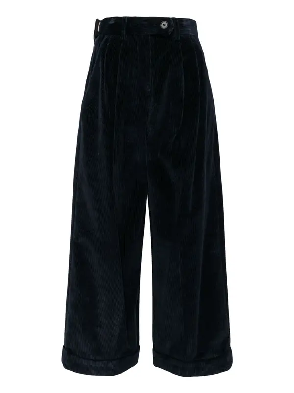 Kolor Corduroy Pleated Trousers - Blue
