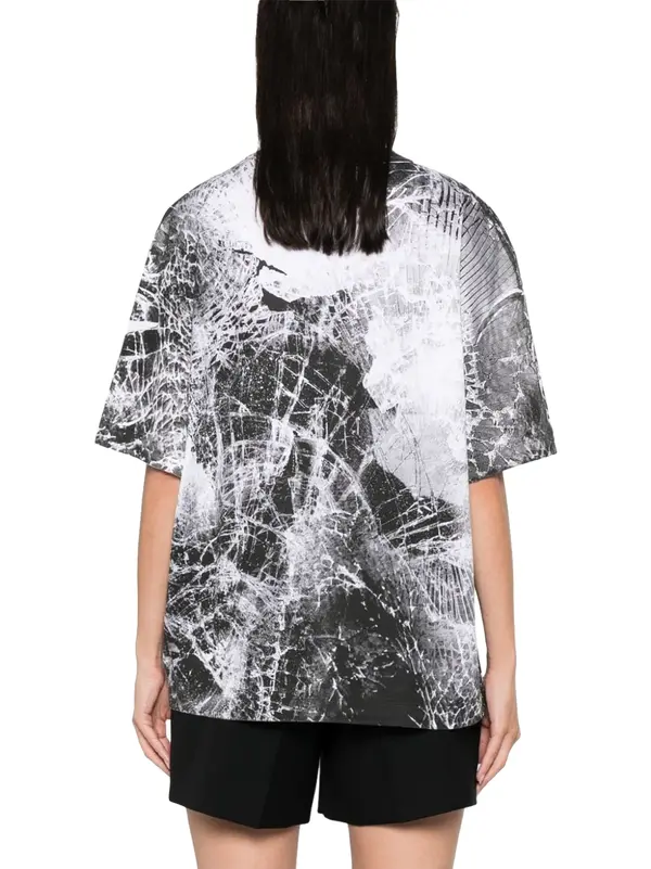 Alexander McQueen Smashed Screen-print T-shirt - Black