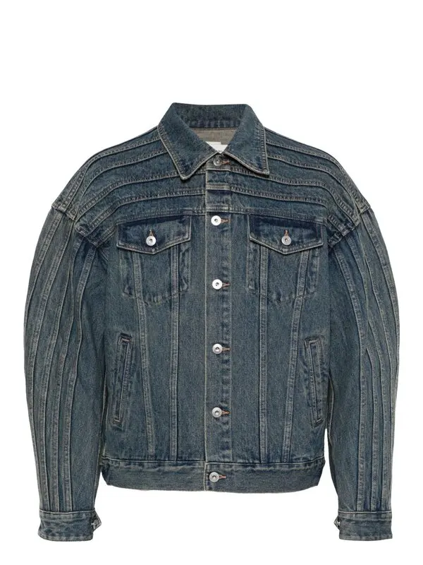 FENG CHEN WANG Deconstructed Denim Jacket - Blue