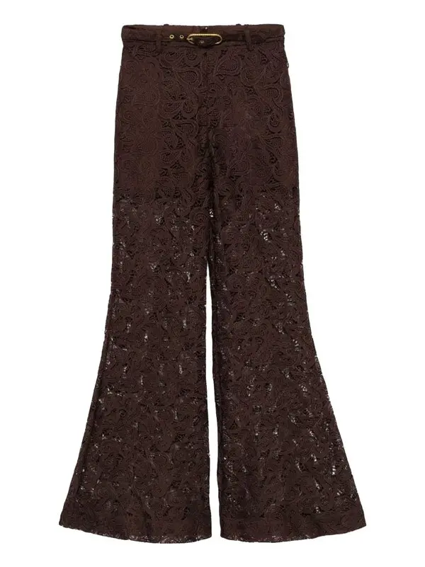 Zimmermann Illustration Lace Trousers - Brown