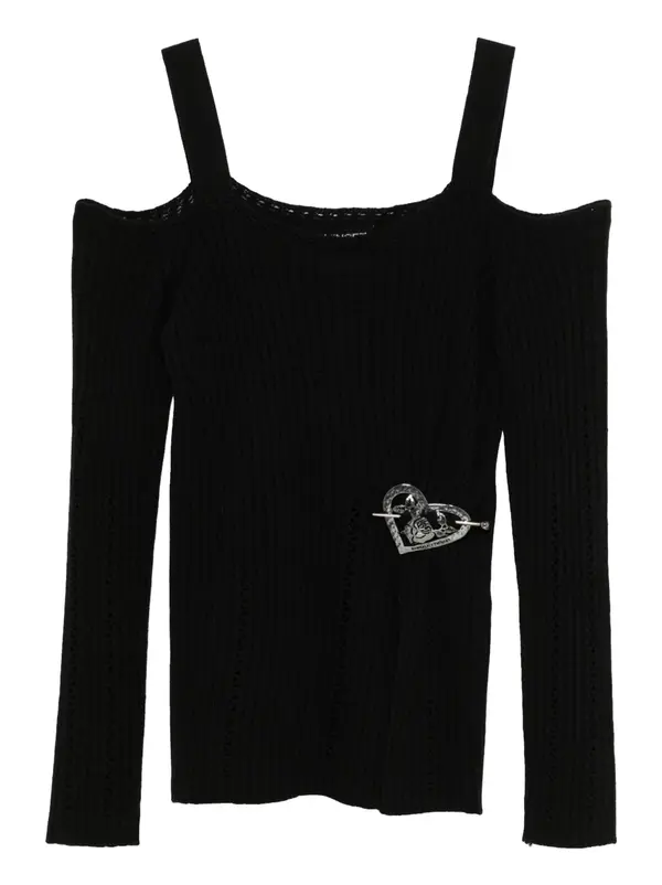 TWINSET Brooch-detail Top - Black