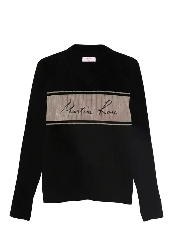 Martine Rose Chenille V-neck Sweater - Black