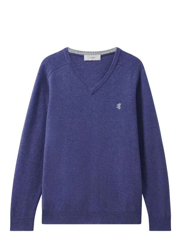 Pringle Of Scotland Wool V-neck Sweater - Blue