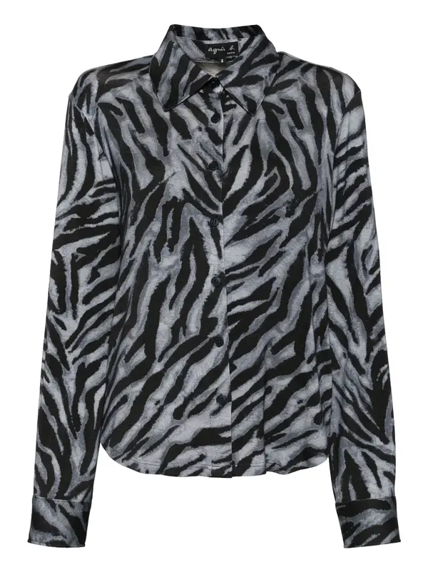 AGNÈS B. Zebra Print Shirt - Blue