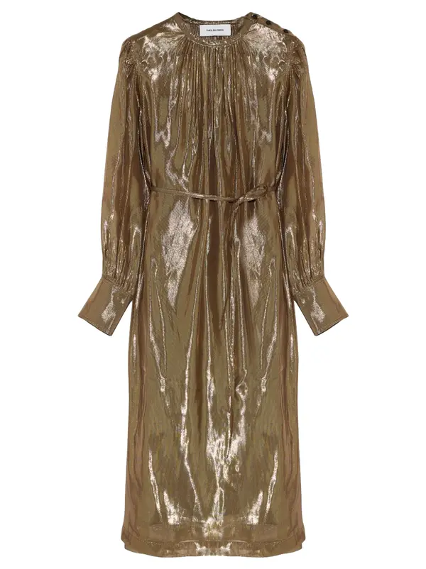 YVES SALOMON Long Sleeve Dress - Gold
