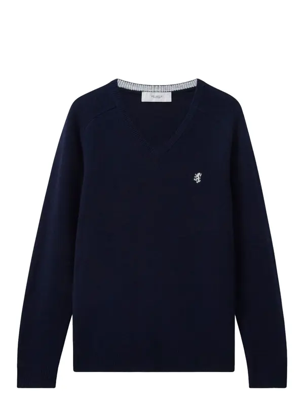Pringle Of Scotland Wool V-neck Sweater - Blue