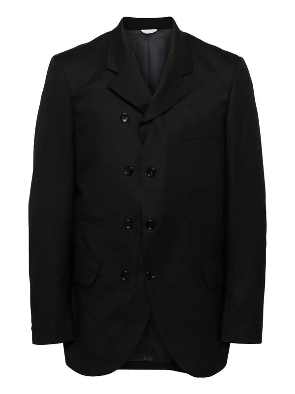 Comme Des Garçons Mini Checkerboard-pattern Blazer - Black