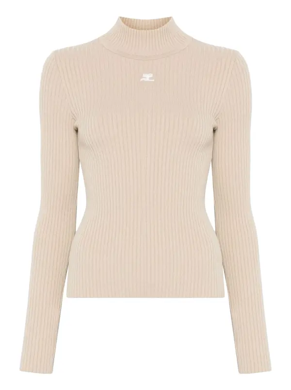 COURREGES Reedition Ribbed Sweater - Neutrals