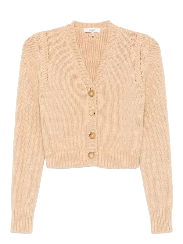 Chloé V-neck Cardigan - Neutrals