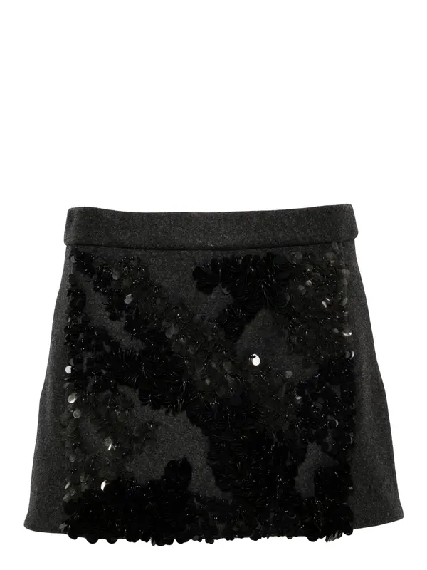 Plan C Sequined Mini Skirt - Grey