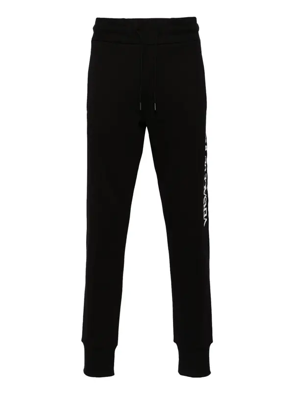 Versace Logo-patch Cotton Track Pants - Black