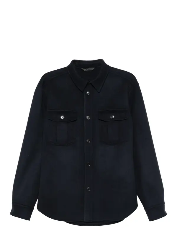 Brioni Felted Shirt Jacket - Blue