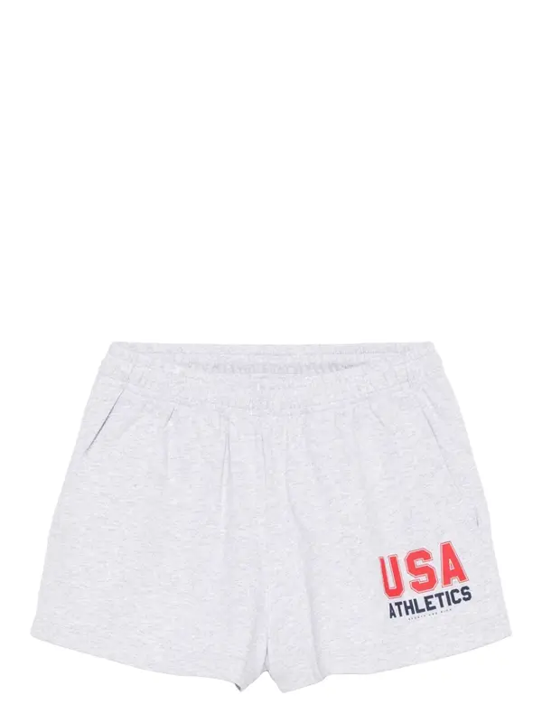 SPORTY & RICH Logo-print Shorts - Grey