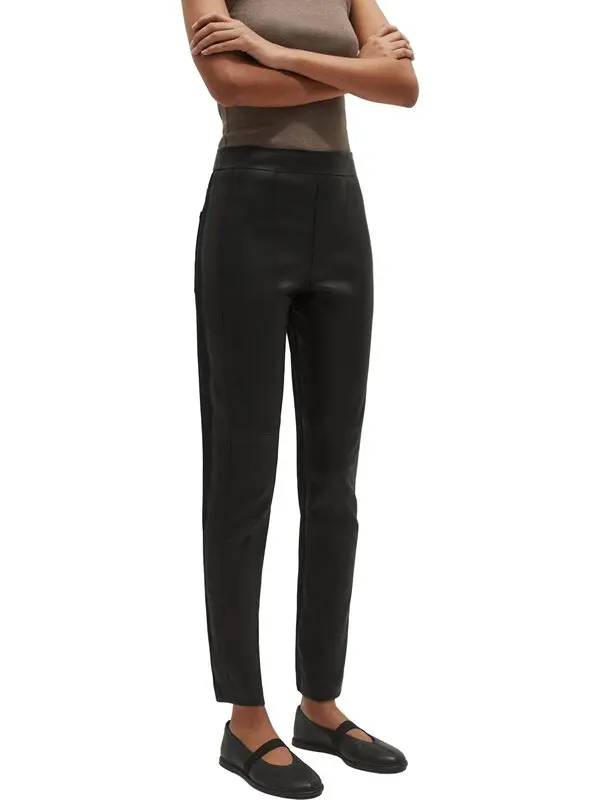 ME+EM High Stretch Leather Mix Legging - Black