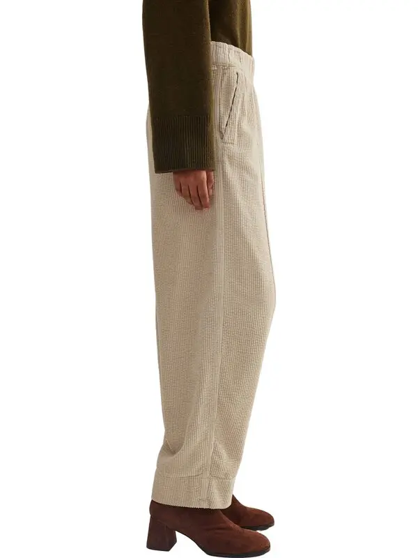 ME+EM Washed Cord Pull-on Trousers - Winter White