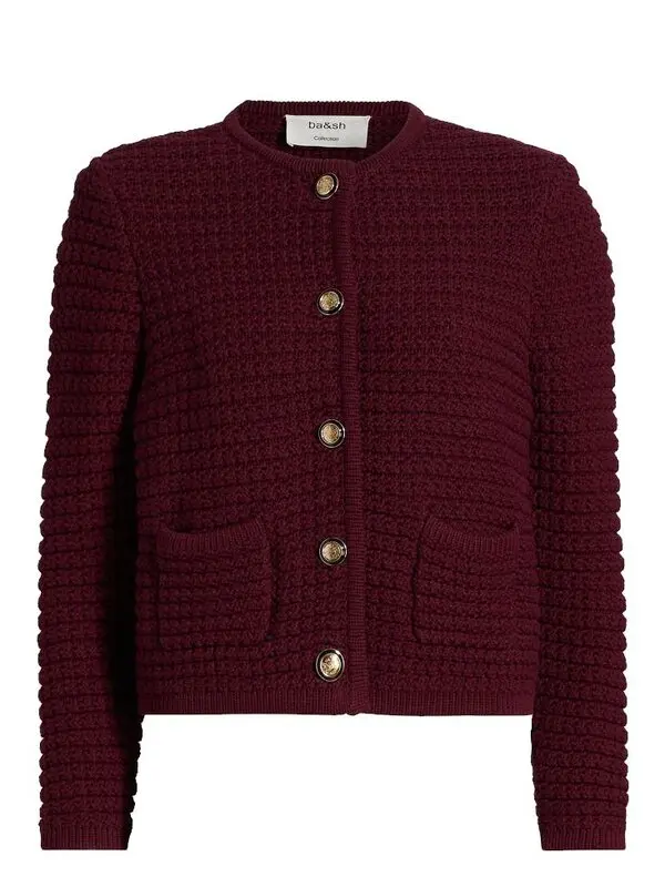Ba&sh Gaspard Cotton-blend Knit Cardigan - Bordeaux