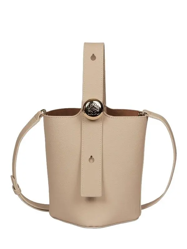 Loewe Mini Pebble Leather Bucket Bag - Sand