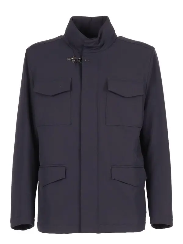 FAY Field Urban Jersey Coat - Blue