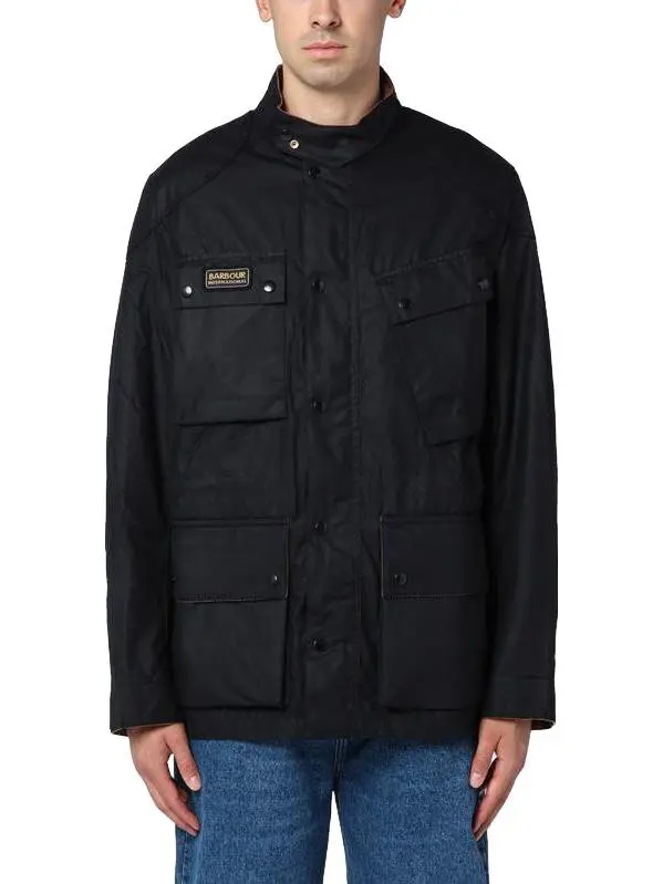 Barbour International Waxed Cotton Jacket - Black