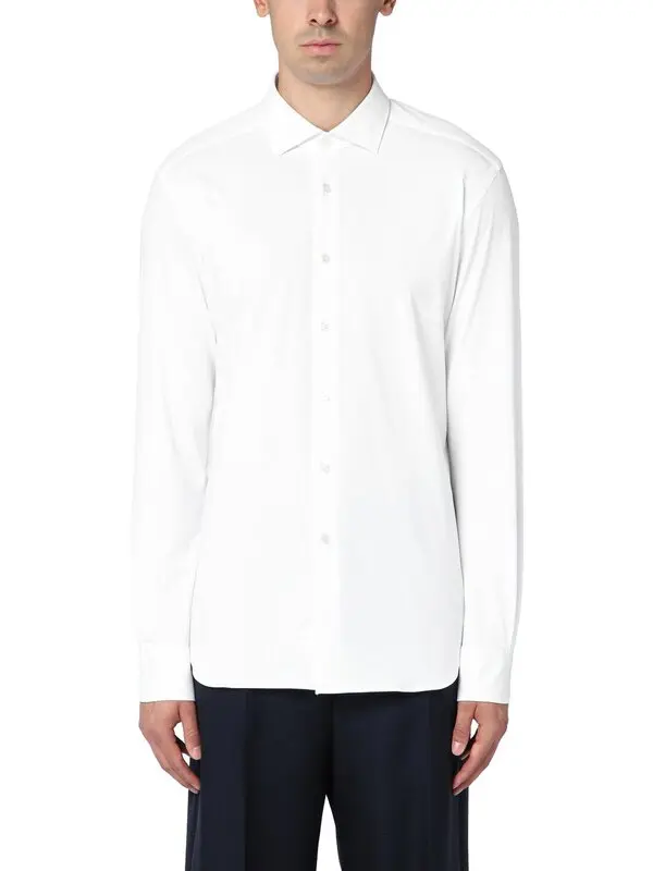 XACUS White Slim Fit Twill Active Shirt - Light Blue