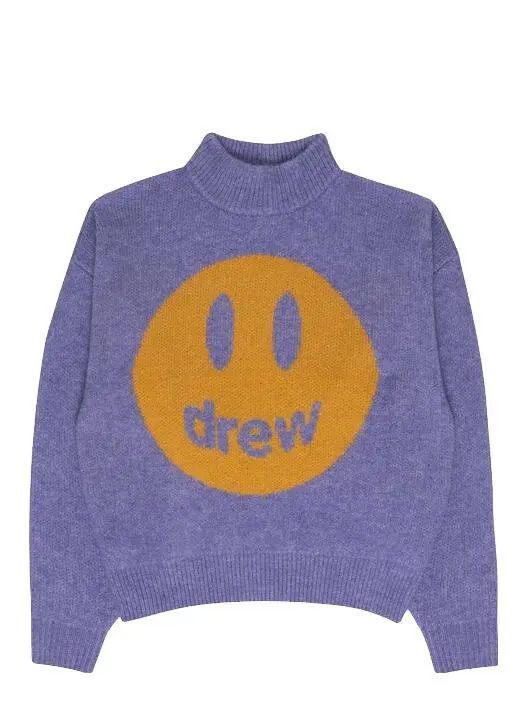 Drew House Mascot Funnel Neck Sweater - Heather Amethyst