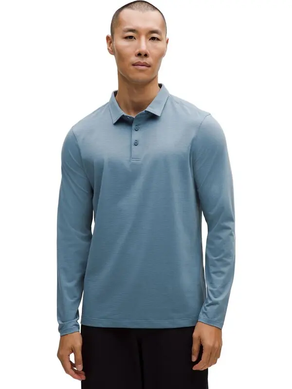 Lululemon Evolution Long-sleeve Polo Shirt - Steel Blue